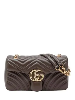 Gucci Gucci GG Marmont Shoulder Bag In Taupe Leather Brown