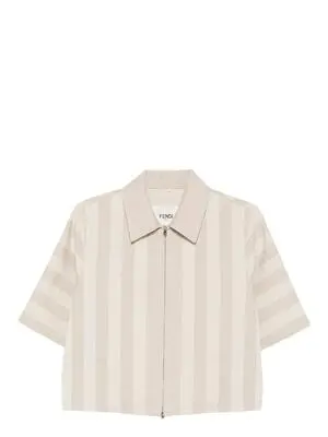 Fendi Pequin Striped Cropped Jacket - Multicolor