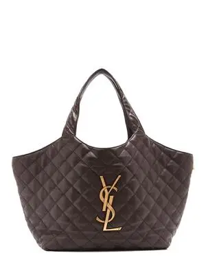 Saint Laurent Saint Laurent Icare Medium Leather Tote Brown