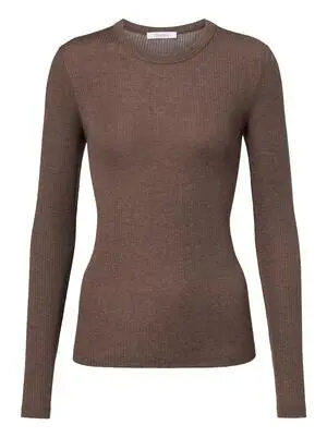 MAX MARA Max Mara Ribbed Knit Long Sleeve T-Shirt