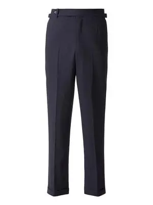 Dunhill Wool Straight Leg Tailored Trousers - Blue