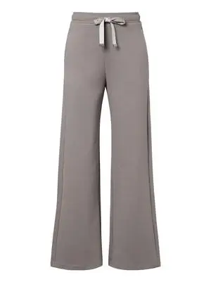 Max Mara Cotton-blend Wide-leg Sweatpants - Grey