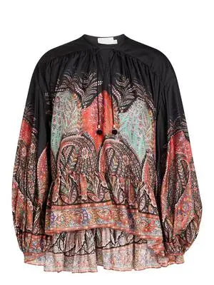 ZIMMERMANN Zimmermann Paisley Print Silk Blouse