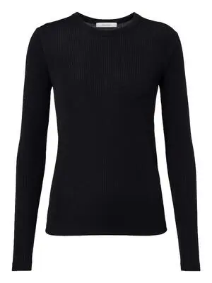 Max Mara Ribbed-knit Crewneck T-shirt - Blue