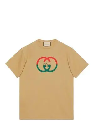 Gucci Cotton Jersey Printed T-shirt Brown