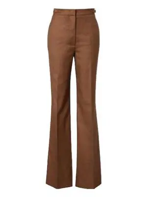 Gabriela Hearst Wool And Silk Flared Pants - Brown