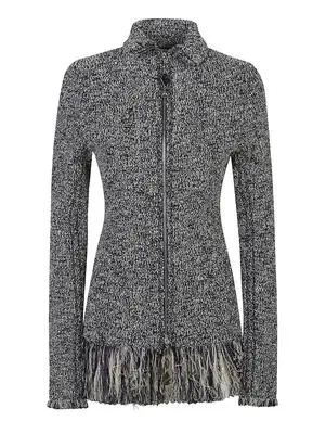 Rabanne Fringed Cardigan - Gray