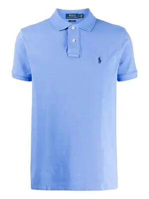 Polo Ralph Lauren Logo Embroidered Short-sleeved Polo Shirt - Blue