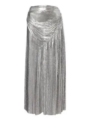 Rabanne Chainmail Draped Maxi Skirt - Gray
