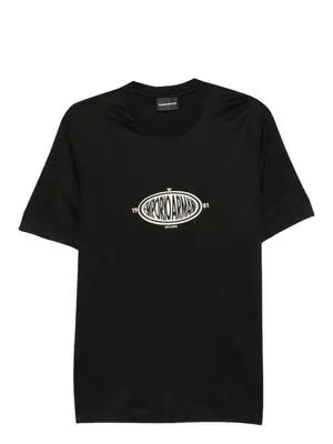 Emporio Armani Logo Print T-shirt - Black