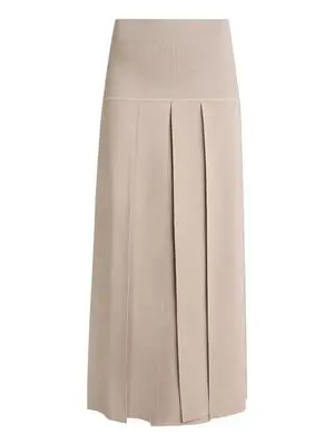 Alaïa Pleated Midi Skirt - Beige