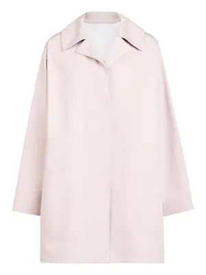 Alaïa Cotton-silk Blend Leather Trim Coat - Pink