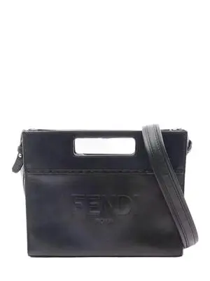 Fendi 2000s Debossed Logo Handbag - Black