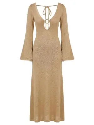 MIHARO Miharo Farah Maxi Dress With Flared Sleeves And Ring Detail