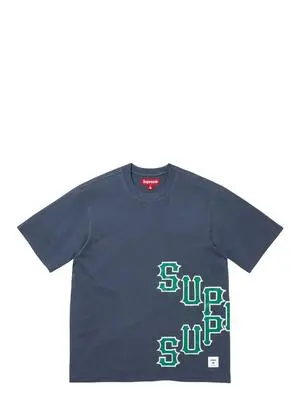 Supreme Ss26 Cracked Spellout S/s T-shirt - Navy