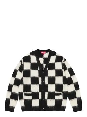 Supreme Ss26 Checkerboard Cardigan - Black