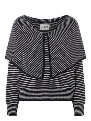 Tove Maia Tiered Striped Cashmere Sweater - Multi