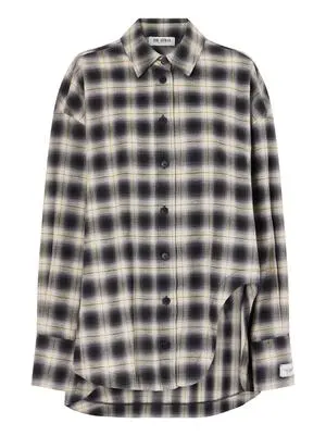Attico The Attico Checked Cotton-Poplin Shirt Black