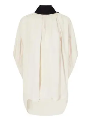 LANVIN Crepe Halterneck Blouse With Back Bow Detail - Neutrals