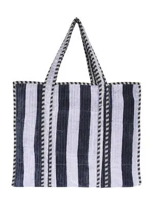 CYC Conscious Yoga Collective Striped Velvet Tote Black