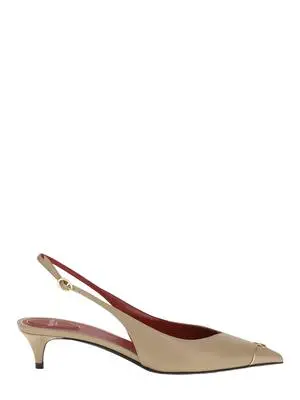 Valentino Garavani Valentino Garavani VLogo Signature Kitten-Heel Slingback Pumps Cream