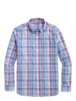 Vineyard Vines Firecracker Plaid Performance Cotton Shirt - Lighthouse Red