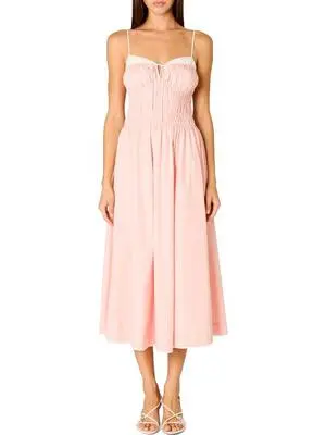 NIA Thomas Smocked Sleeveless Midi Dress - Blush