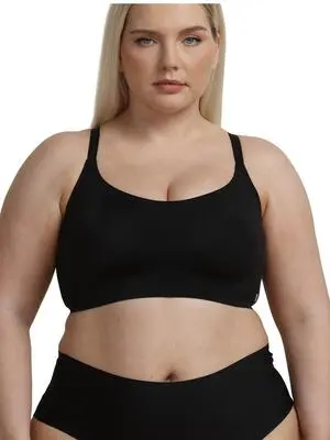 Comfelie Seamless Pullover Bra With Cross-back Design - Black