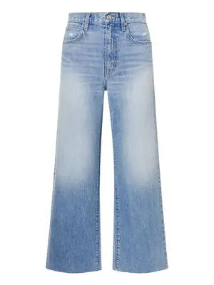 SLVRLAKE Grace Cropped High-rise Wide-leg Jeans - Blue