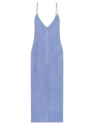 HAIGHT. Luna Open-knit Midi Dress - Blue