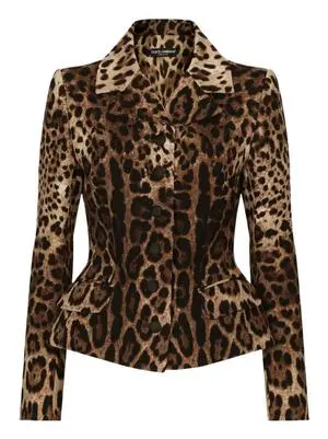 Dolce & Gabbana Leopard Print Single-breasted Jacket - Black