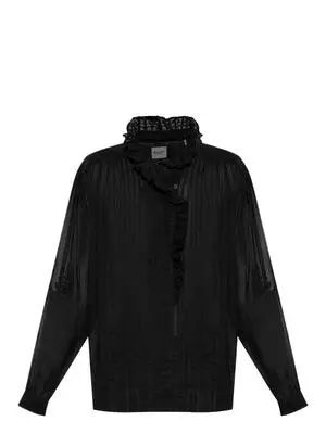 Isabel Marant Étoile Ruffled Sheer Top - Black
