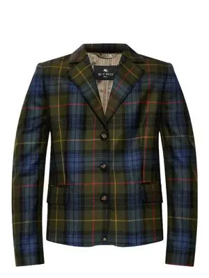 Etro Checked Single-breasted Blazer - Black