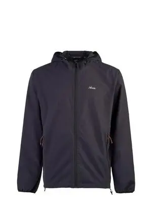 NANGA Hooded Casual Zip-up Jacket With Drawstring Hem And Logo Detail - Black