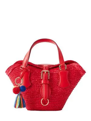 Dolce & Gabbana Coffa Capri Mini Raffia Shoulder Bag - Red