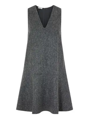 Brunello Cucinelli Sleeveless V-neck Dress - Grey