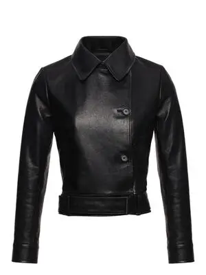 MAGDA BUTRYM Magda Butrym Fitted Leather Jacket With Waist Belt