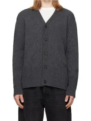 MAISON MARGIELA Long Sleeve Knitted Cardigan - Gray