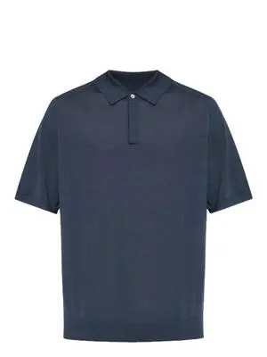 Paul Smith Fine Knit Polo Knitted Top - Blue