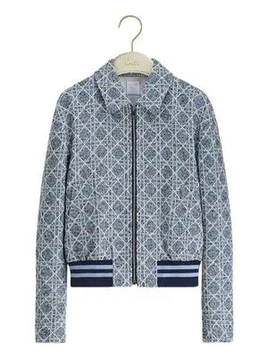 Dior Zipped Macrocannage Jacket - Gray