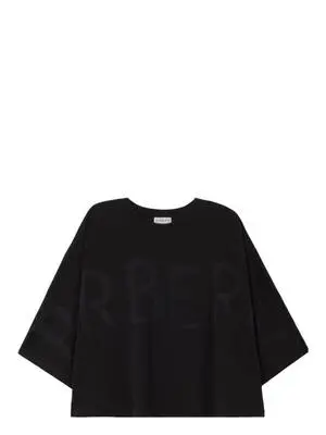 Burberry Logo Cotton Blend T-shirt - Black