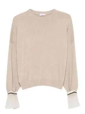 BRUNELLO CUCINELLI Brunello Cucinelli Monili Embellished Paneled Cuff Sweater