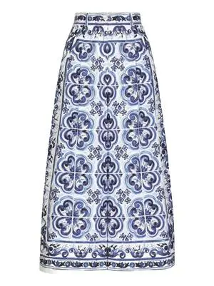 DOLCE & GABBANA Dolce & Gabbana Majolica Print Cropped Culottes