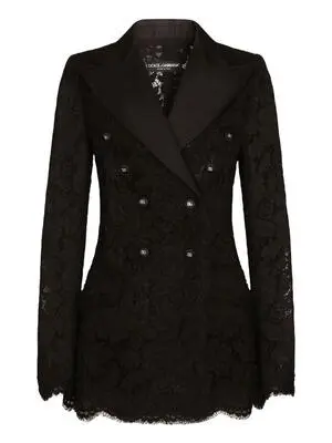 Dolce & Gabbana Double-breasted Lace Blazer - Black