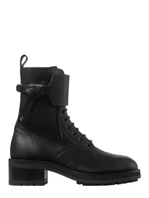 JIMMY CHOO Round-toe Lace-up Ankle Boots - Black