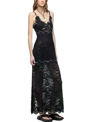 Rabanne Lace Sequin-embellished Dress - Black