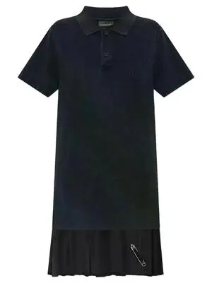Balenciaga Pleated-panel Polo Dress - Black