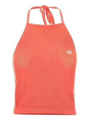 Adidas Crochet Knit Halterneck Top - Red