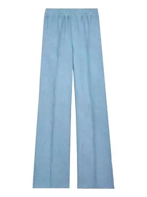 TOD'S Elasticated Wide-leg Trousers - Blue