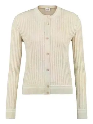 TOD'S Ribbed-knit Buttoned Cardigan - Neutrals